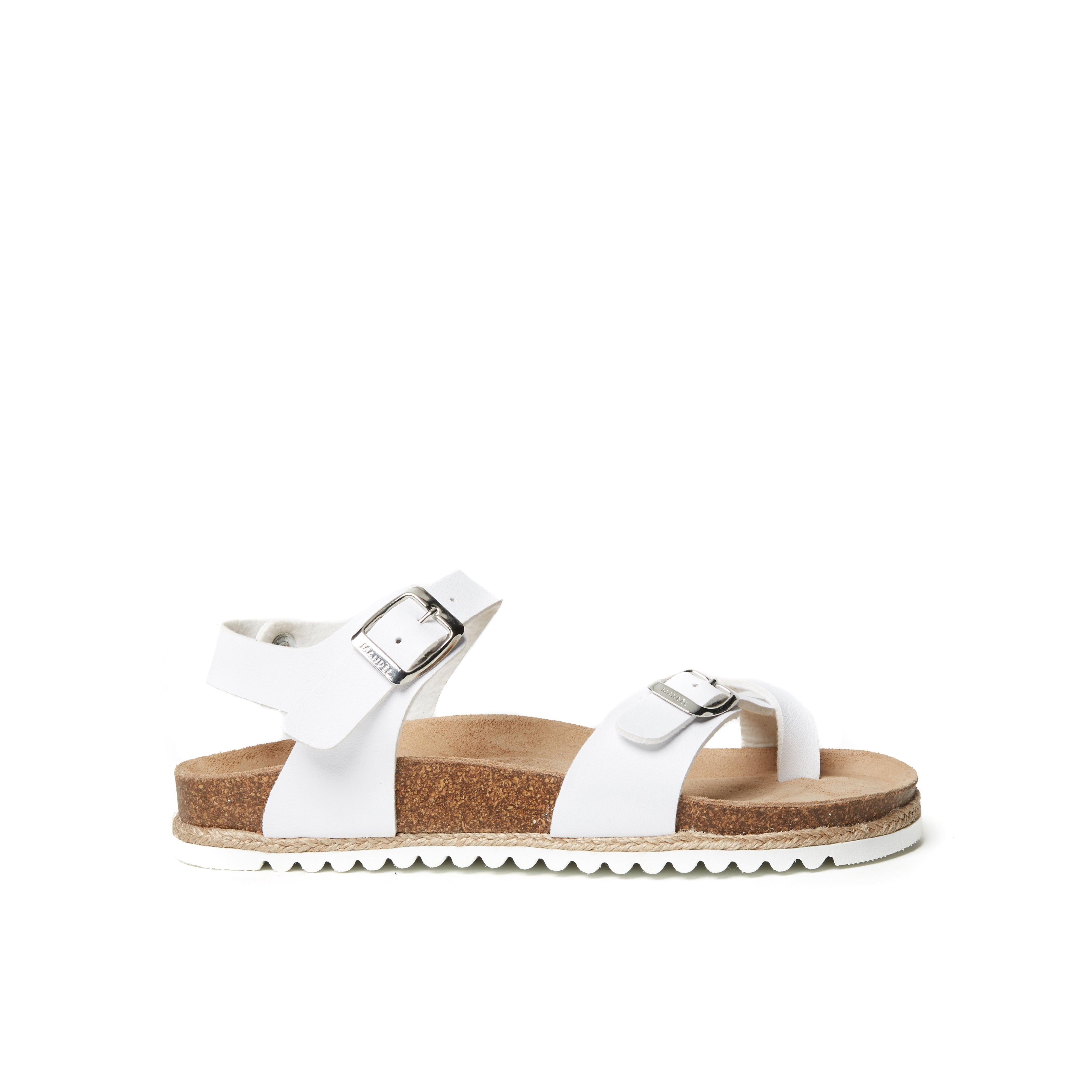 White thong ELISA made with eco-leather – Mandel Sandals
