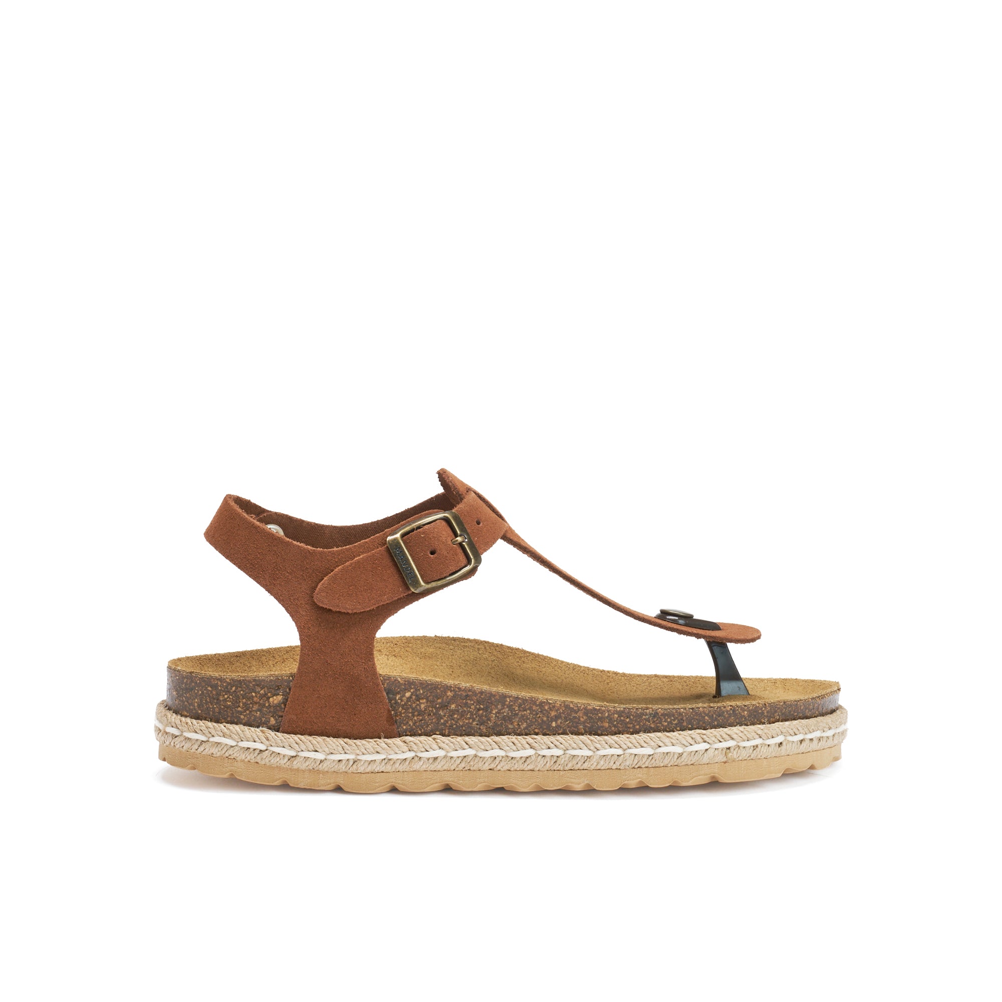 Chestnuts platforms LEON made with suede leather – Mandel Sandals