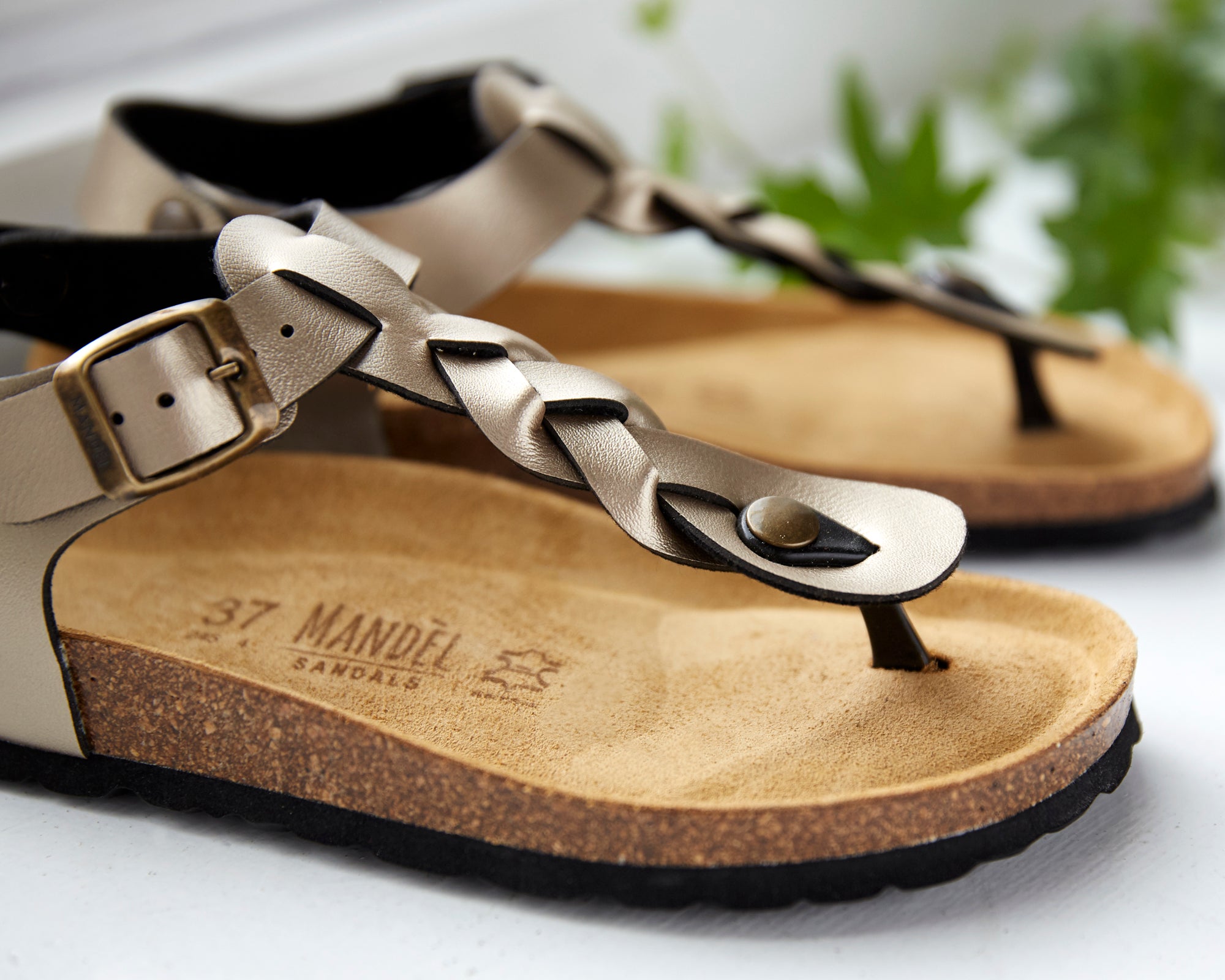 Bronze sandals AIDA made with eco-leather – Mandel Sandals